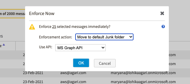 Configure Enforcement: Office 365 using MS Graph API
